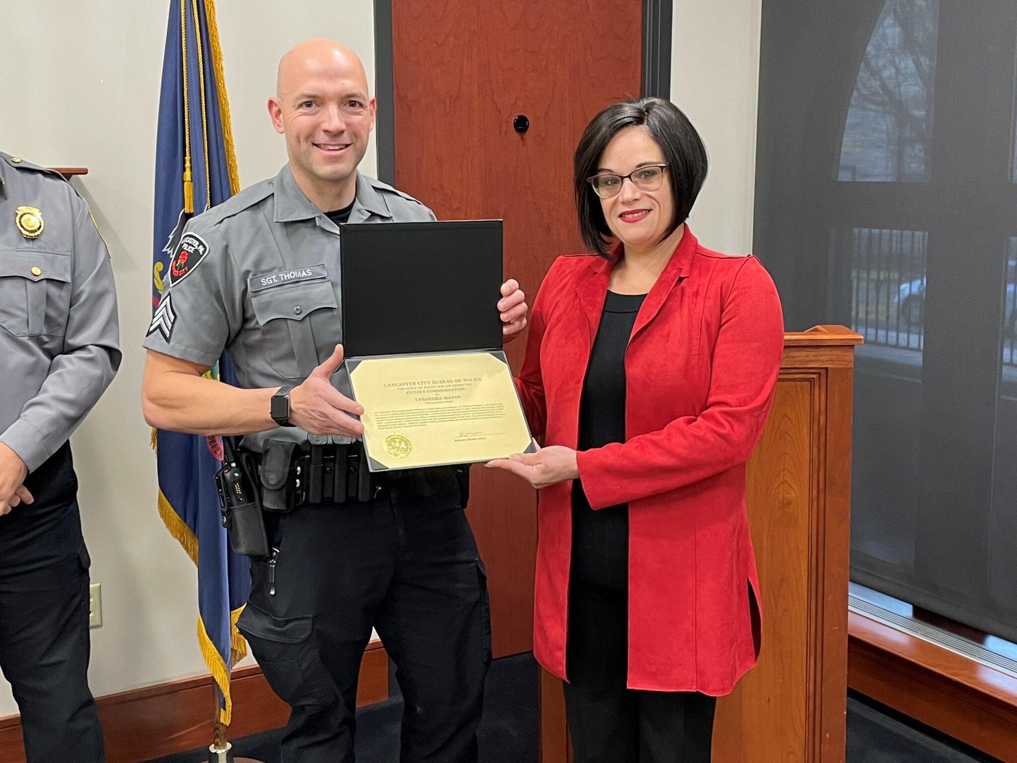 Lancaster police award commendation to local 211 staff member (video ...